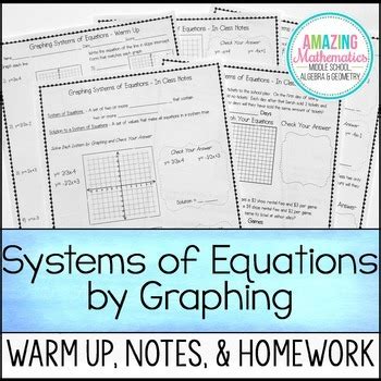 Solving Systems Of Equations By Graphing Warm Up Notes Homework