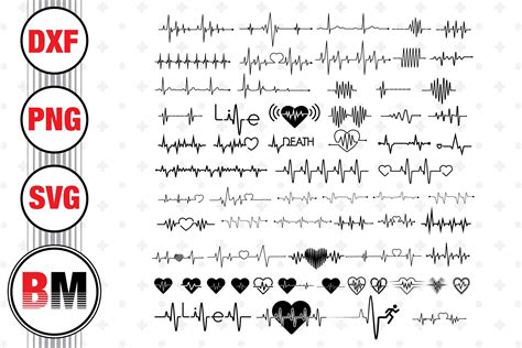 Heartbeat Svg Png Dxf Files By Bmdesign Thehungryjpeg