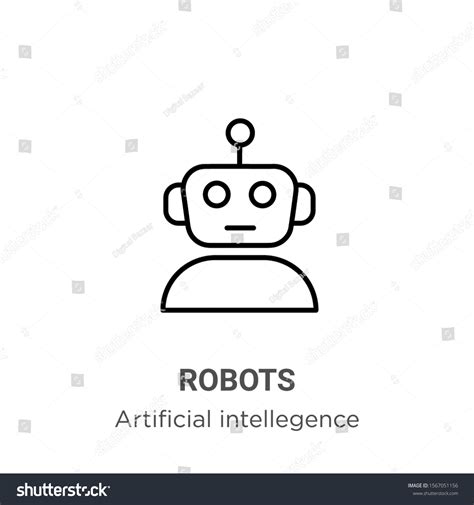 Robots Outline Vector Icon Thin Line Stock Vector Royalty Free