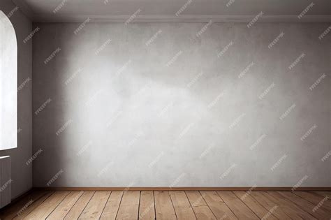 가구가 없는 흰색 및 회색 방 아파트 나무 쪽모이 세공 마루 바닥이 있는 빈 방 벽 프리미엄 사진