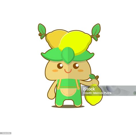 마스코트 과일과 채소 세트의 벡터 그래픽 일러스트레이션 과일과 채소 테마를 위한 좋은 디자인 소년 소녀 유치원 귀엽고 치비