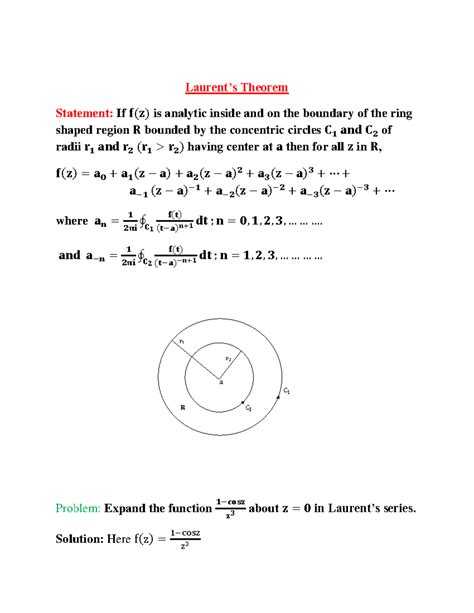 Complex Analysis 1 Lecture Notes On Series Expansion And Singularities