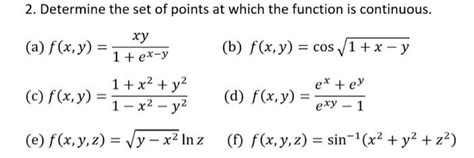 Solved Determine The Set Of Points At Which The Function Chegg