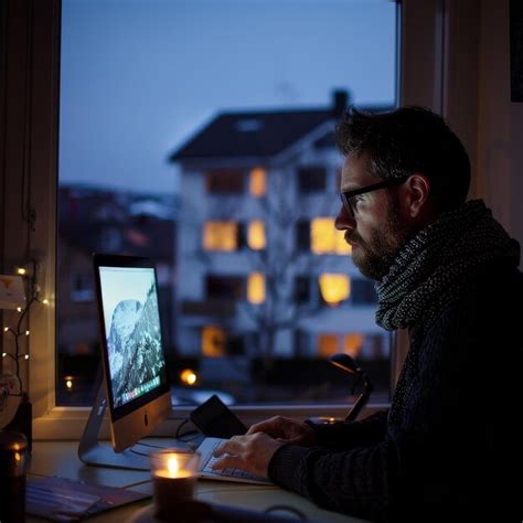 Premium Photo Man Working At Desk With Computer