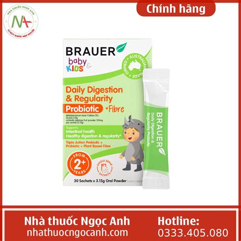 Men Vi Sinh Brauer Daily Digestion And Regularity Probiotic Fibre Có