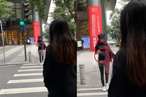 孕肚曝光！张馨予大街上遛狗，肚大如箩四肢纤细s型身材抢镜张馨予s型遛狗新浪新闻
