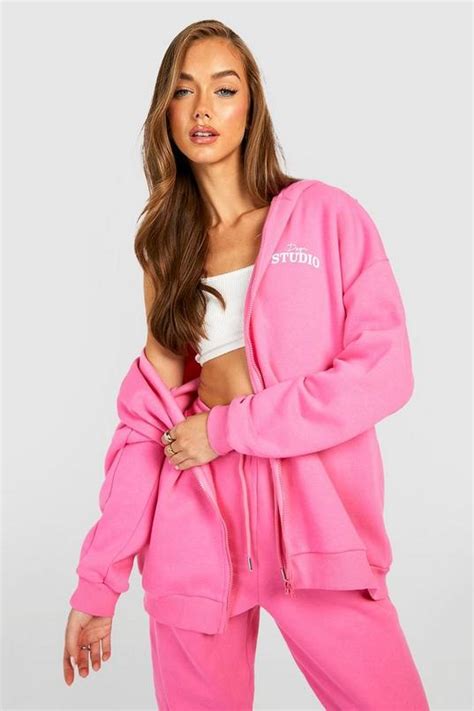 Dsgn Studio Oversized Zip Through Hoodie Boohoo