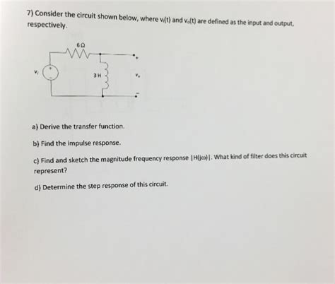 Solved 7 Consider The Circuit Shown Below Where Vt And