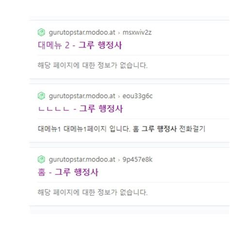 홈페이지가 정상적으로 노출이 안됩니다 지식in