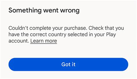 Android Google Play In App Purchase Error Couldn T Complete Your