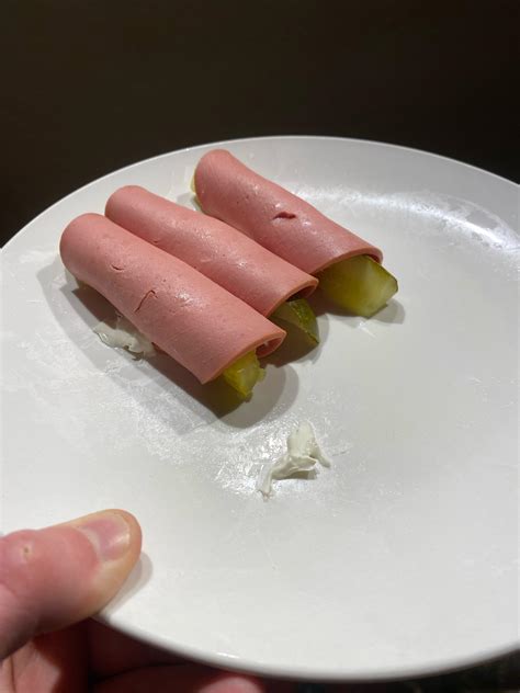 My Roommates Girlfriend Loves These Cream Cheese Balogna And Pickles