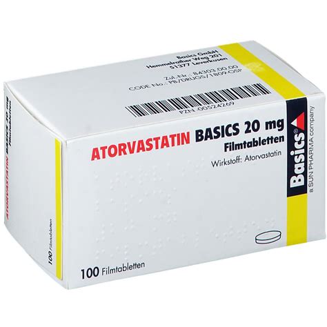 ATORVASTATIN BASICS 20 mg 100 St mit dem E-Rezept kaufen - Shop Apotheke