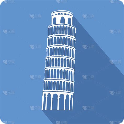 比萨斜塔，插图，向量