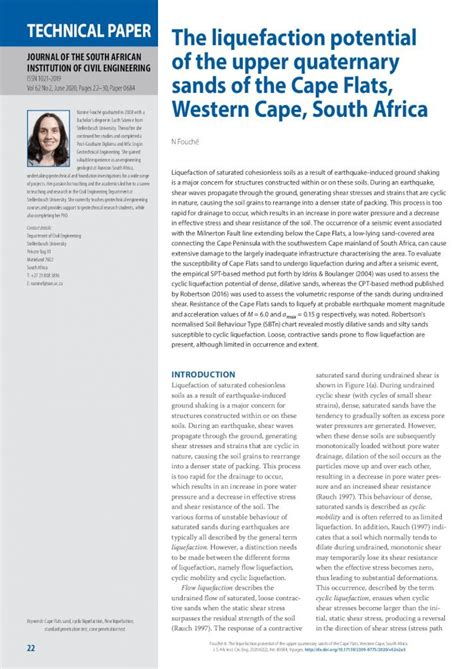 Pdf Technical Paper The Liquefaction Potential Institution Of