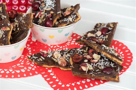 Graham Cracker Toffee Bark With Cherries Nibbles And Feasts