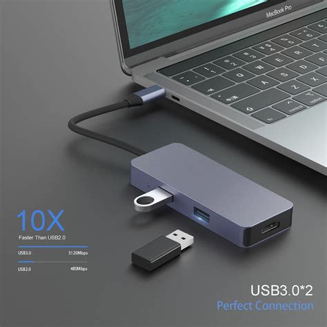 Hub Usb C Adaptador Hopday Usb C Dongle Para Macbook Proair Ipad Pro