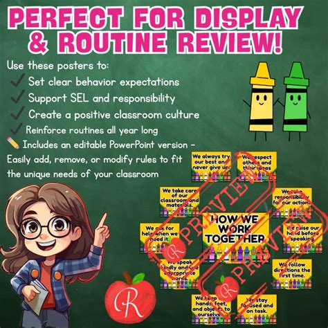 In Our Class Classroom Rules Posters Upper Elementary Colors Decor