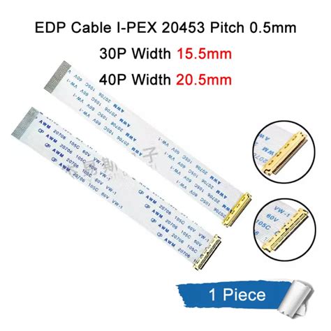 1pc 30p 40p I Pex 20453 Edp Ffc Fpc Lvds Cable Single Connector Pitch 0 5mm 30pin 40pin Screen