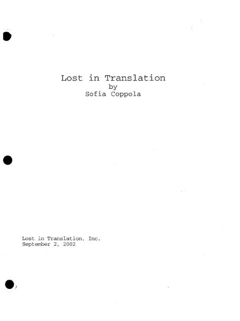 Lost In Translation Script 1 Pdf