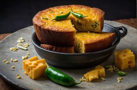 Premium Photo Cornbread With Green Chilies And Cheddar