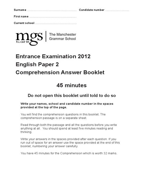 English Passsage Pdf Question
