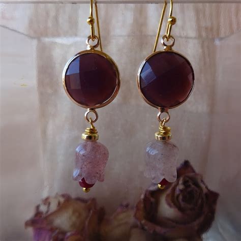 Purple Jade Earrings Etsy