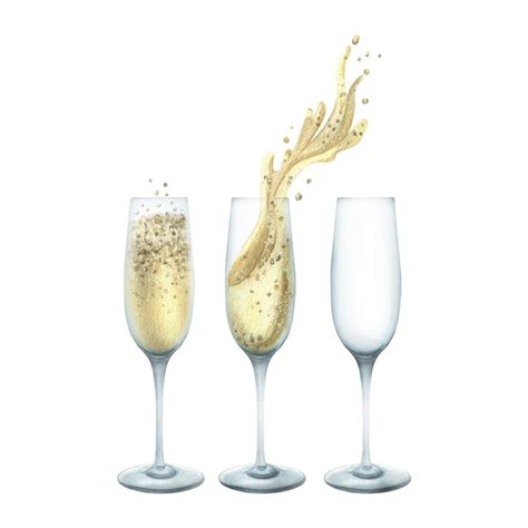 Premium Photo Glasses Empty With Champagne And With Splashes