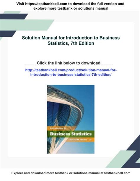 Solution Manual For Introduction To Business Statistics 7th Edition Pdf