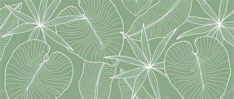 Premium Vector Vector Tropical Background In Green Tones With Palm Leaves For Design Decor