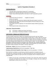Bio 112 Lab 1 Compleated Docx Name Section Lab 01 Population