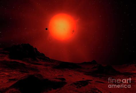 Red Dwarf Seen From A Planet Photograph By Mark Garlick Science Photo