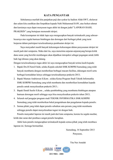 Kata Pengantar Untuk Laporan Prakerin Pdf