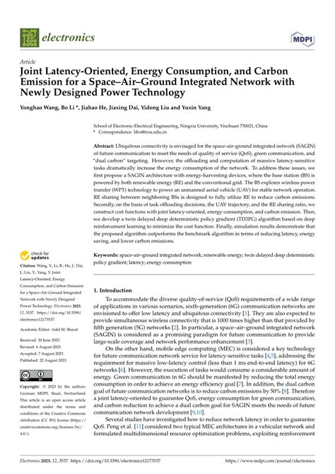 Pdf Joint Latency Oriented Energy Consumption And Carbon Emission For A Spaceairground