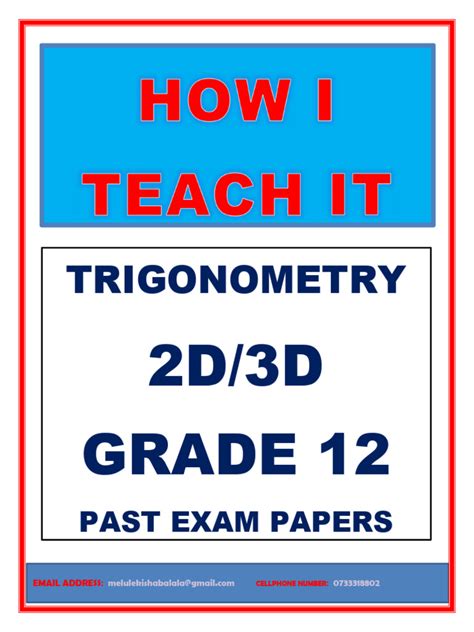 P2 Gr12 Trig 3d P Exam Pdf Triangle Trigonometric Functions