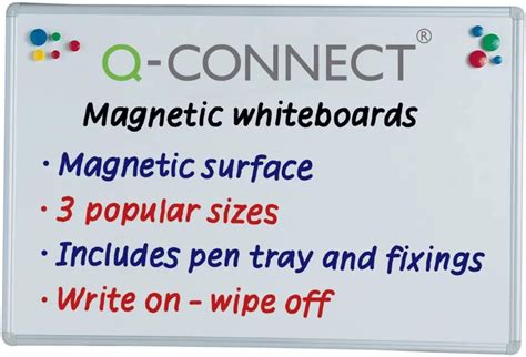 Q Connect Magnetic White Drywipe Notice Board 1800x1200mm