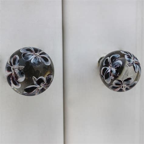 Purple White Glass Knob