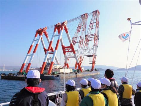 徳山下松港で地元小学生が岸壁延伸工事現場見学 周南経済新聞
