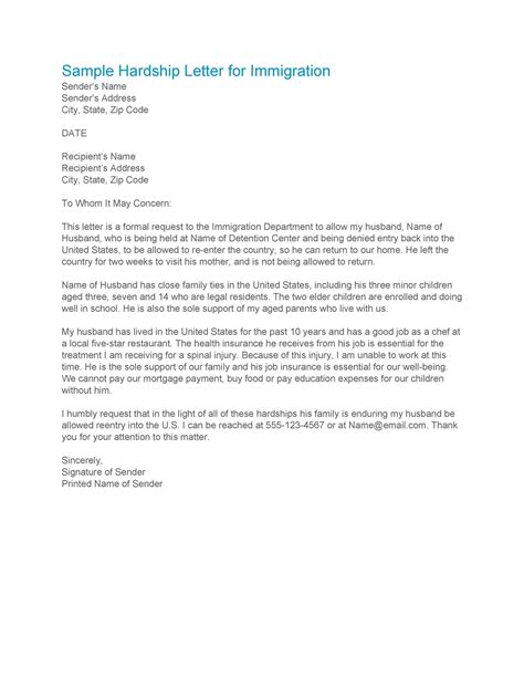 Simple Hardship Letters Financial For Mortgage For Immigration