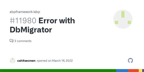 Error With DbMigrator Issue 11980 Abpframework Abp GitHub