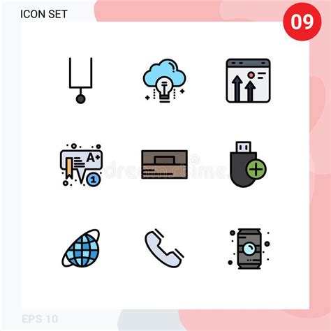 9 Universal Filledline Flat Colors Set For Web And Mobile Applications Accessories Learning