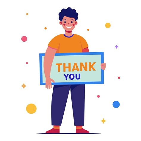 A Man Holding A Sign That Says Thank You Premium Ai Generated Vector