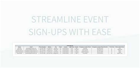 Simplify Event Registration For A Seamless Experience Excel Template Free Download Pikbest