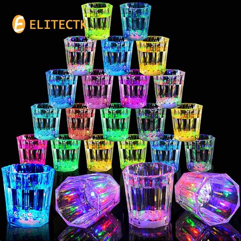 Light Up Cups LED Flash Shot Glasses Multicolor Light Up Drinking