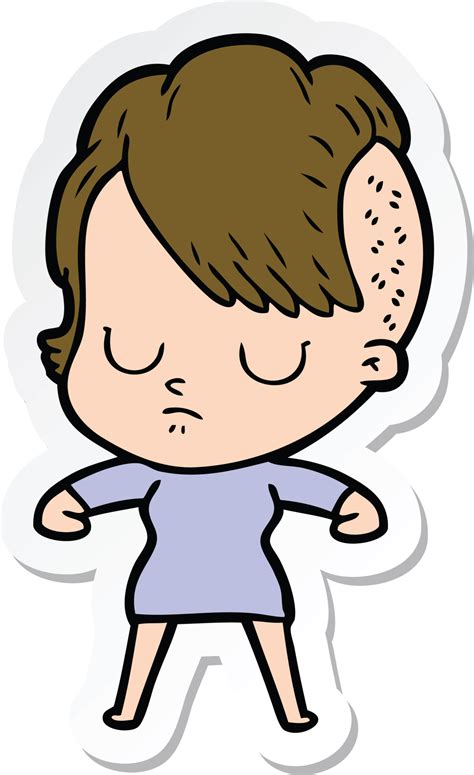 Pegatina De Una Mujer De Dibujos Animados 40694791 Png
