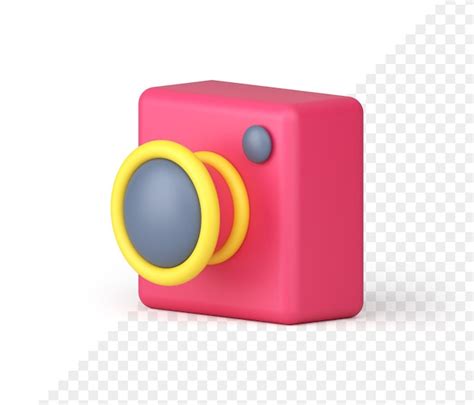 Premium Psd Photo Camera 3d Icon Volumetric Pink Gadget With Lens And
