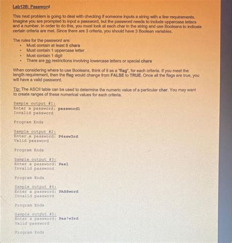 Solved Lab128 Password This Next Problem Is Going To Deal
