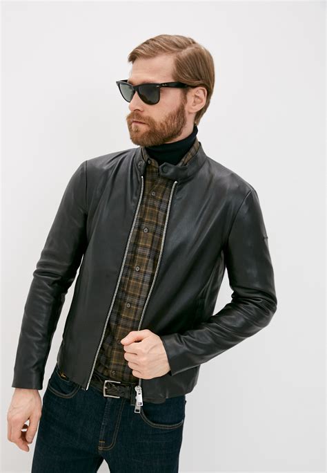 Куртка кожаная Armani Exchange, цвет: черный, RTLAAD059901 — купить в ...