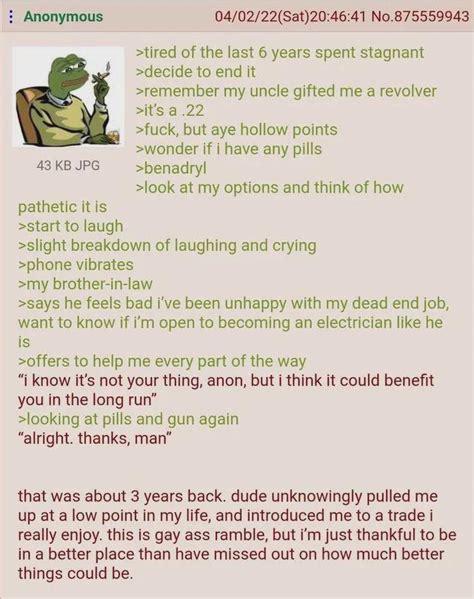 Anon Learns The Trade Rwholesomegreentext