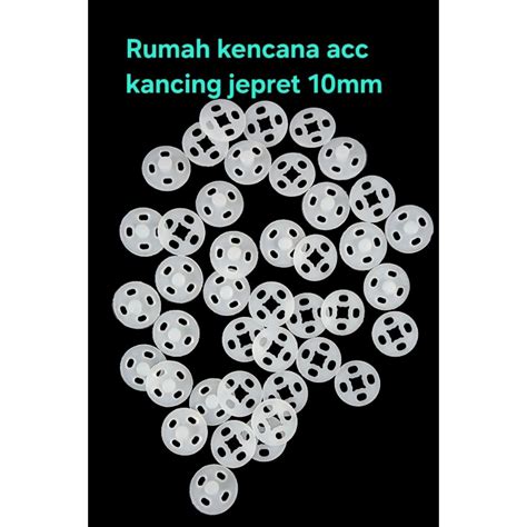 Jual Kancing Jepret Plastik 10mm Putih Andhitam Bungkus Isi 20 Pcs