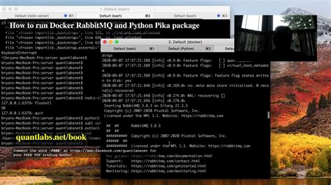 how to run docker rabbitmq and python pika package youtube